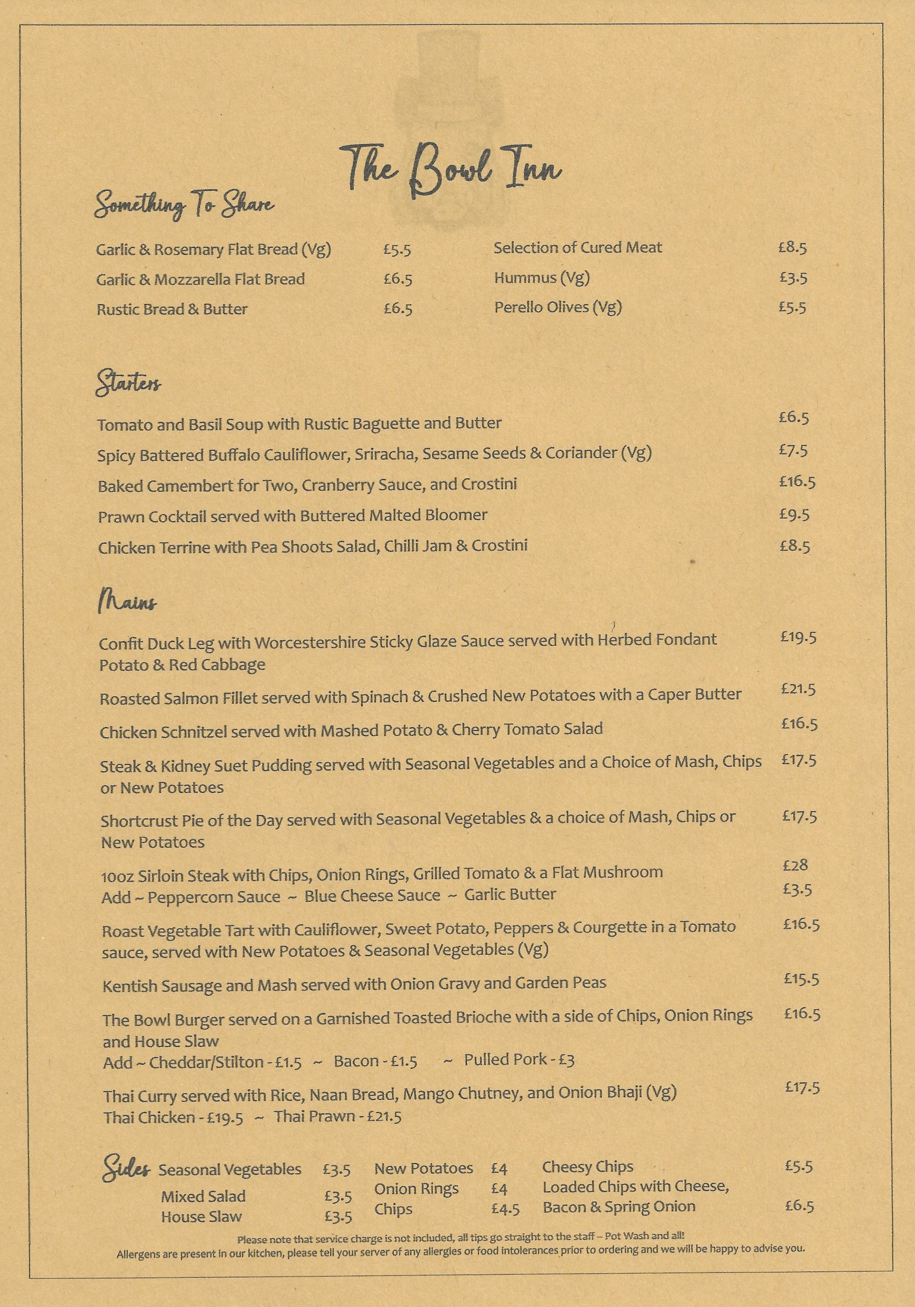 Dining - The Bowl Inn Charing